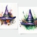 Watercolor Witch Hat Clipart Halloween Spooky Season Fall Witch ...