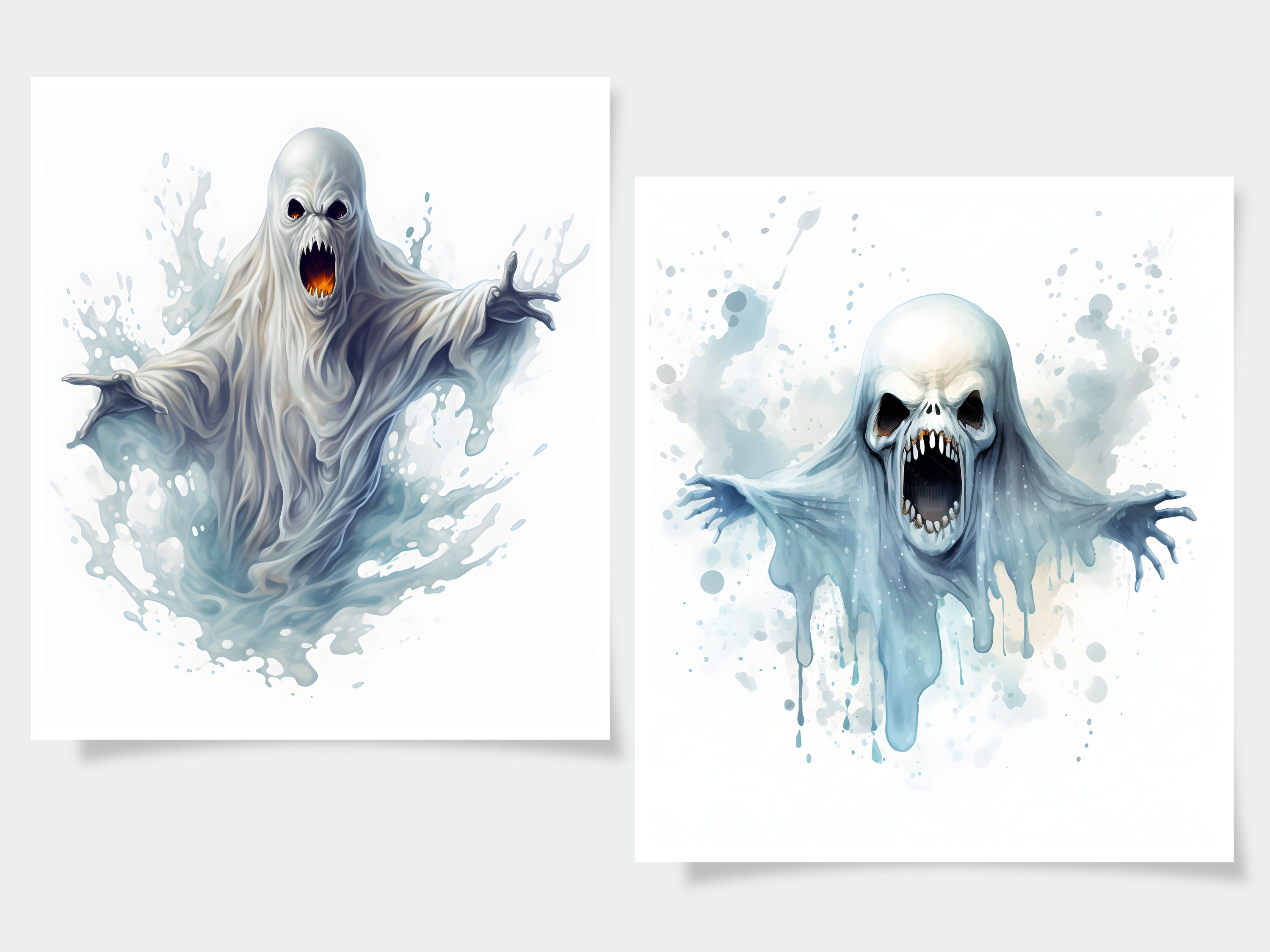Watercolor Ghost Clipart Scary Horror Haunting Spirit Phantom - Etsy