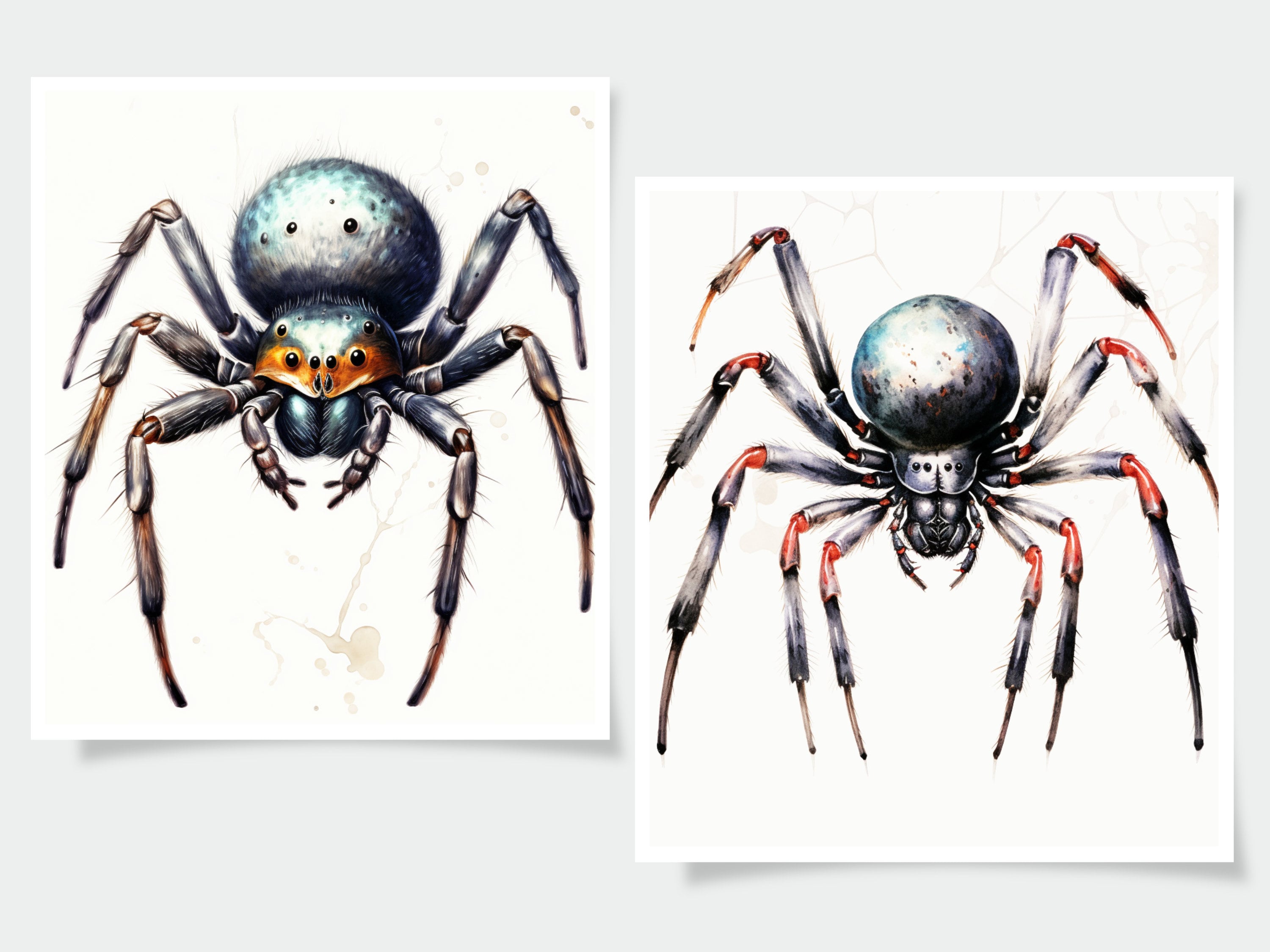Watercolor Spider Clipart Cute Halloween Spooky Season Fall Dark ...