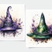 Watercolor Witch Hat Clipart Halloween Spooky Season Fall Witch ...
