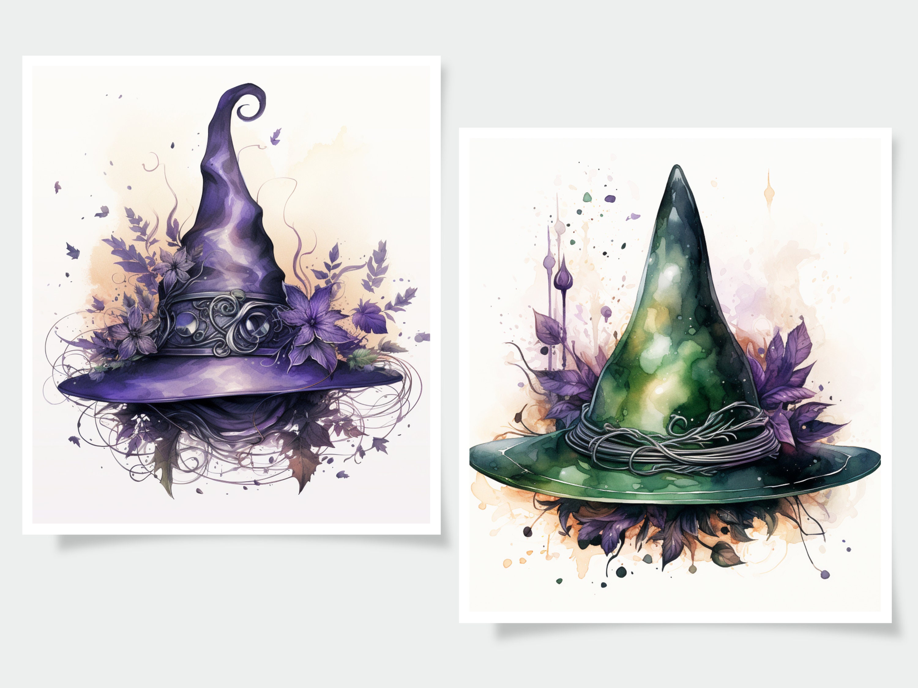 Watercolor Witch Hat Clipart Halloween Spooky Season Fall Witch ...