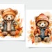 Autumn Teddy Bear Clipart Fall Teddy Cozy Sweater Hat Tea Cup Cute ...