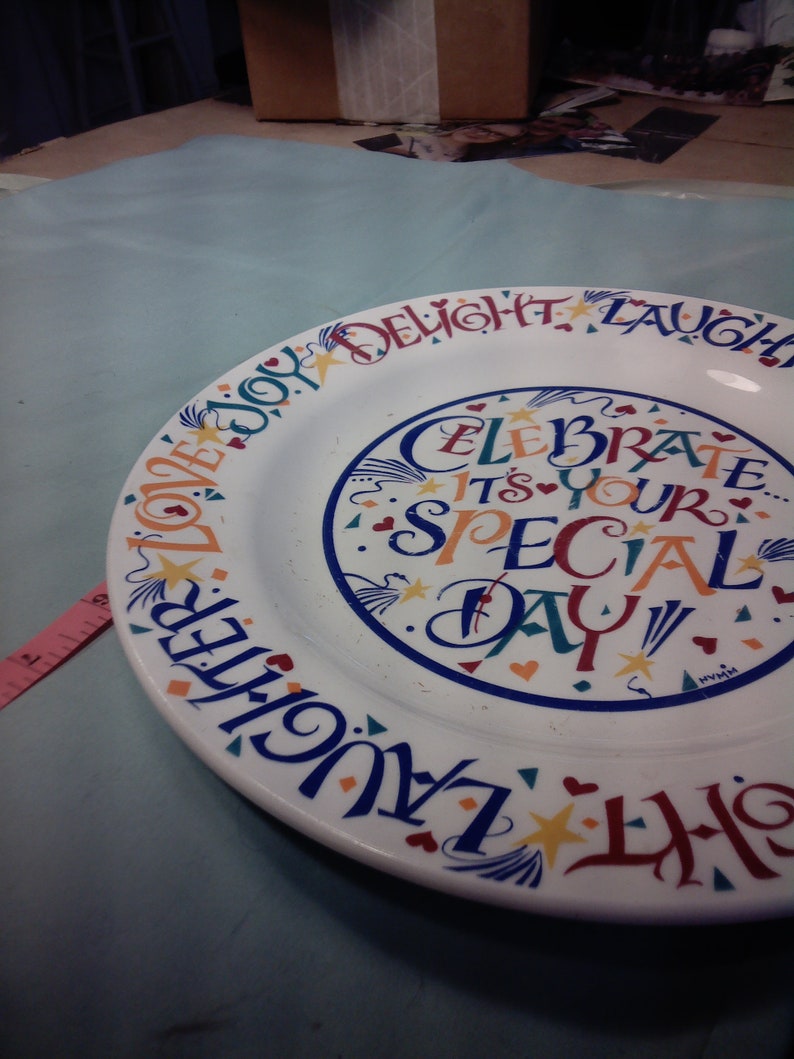 Happy Birthday Plate - Etsy