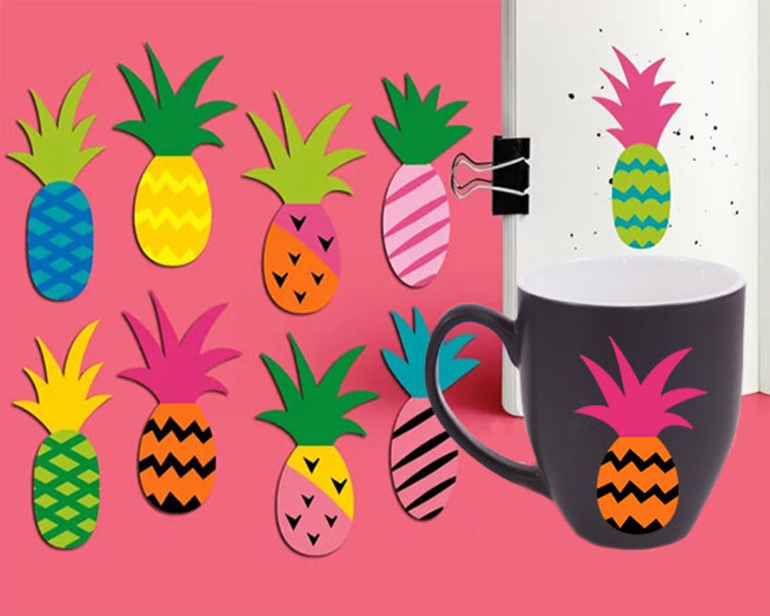 Colorful Pineapple Clipart Graphic / Funky Pineapples - Etsy