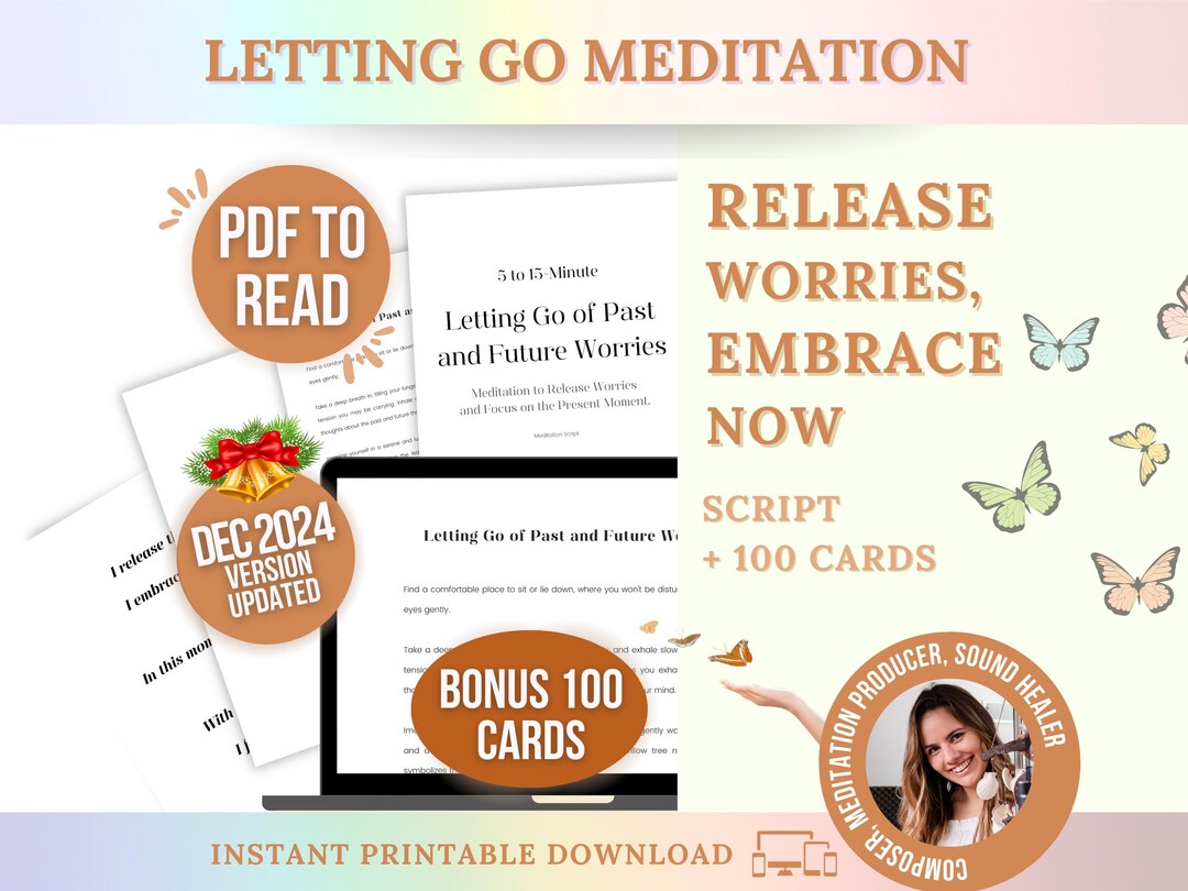 Letting Go Guided Meditation Script, Mindfulness Affirmation Cards ...