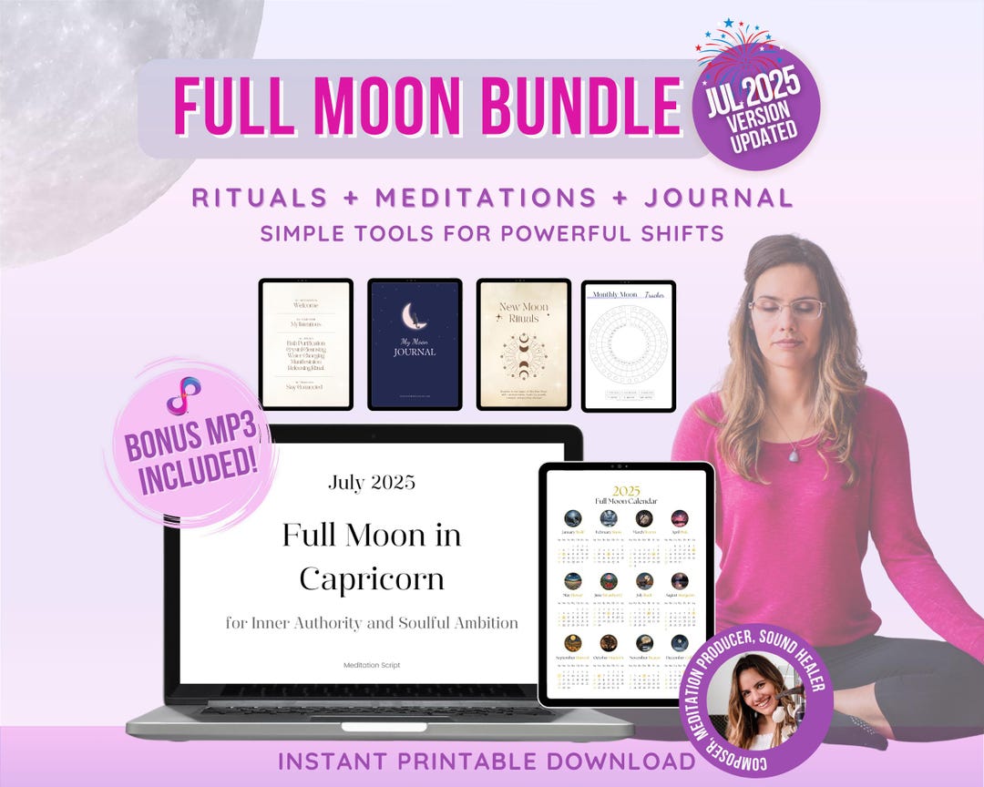 Full Moon Ritual Bundle: Manifestation Rituals & Guided Meditation ...