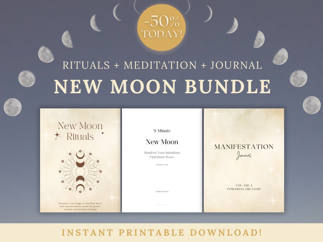 New Moon Bundle, Moon Phase, Lunar Cycle Rituals, Intention Setting ...
