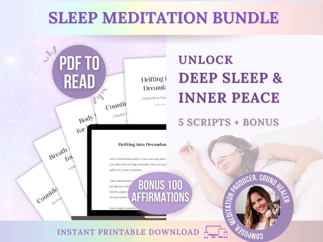 Sleep Meditation Script Bundle, Insomnia Relief Meditation Scripts ...