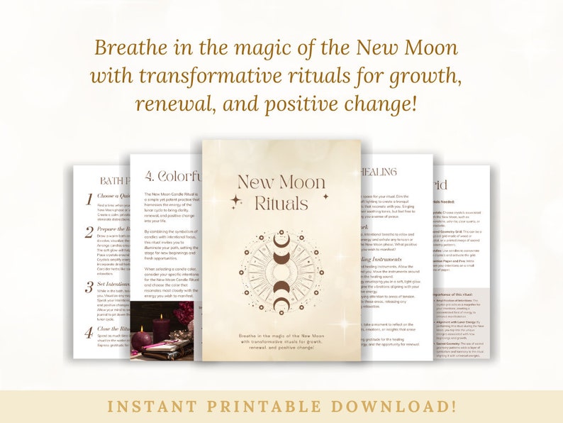 New Moon Bundle, Moon Phase, Lunar Cycle Rituals, Intention Setting ...