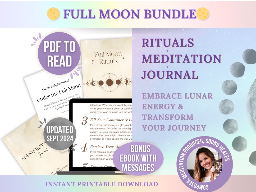 Full Moon Ritual Bundle, Moon Phase Printables, Lunar Cycle Rituals ...