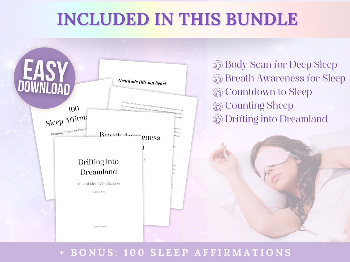 Sleep Meditation Script Bundle, Insomnia Relief Meditation Scripts ...
