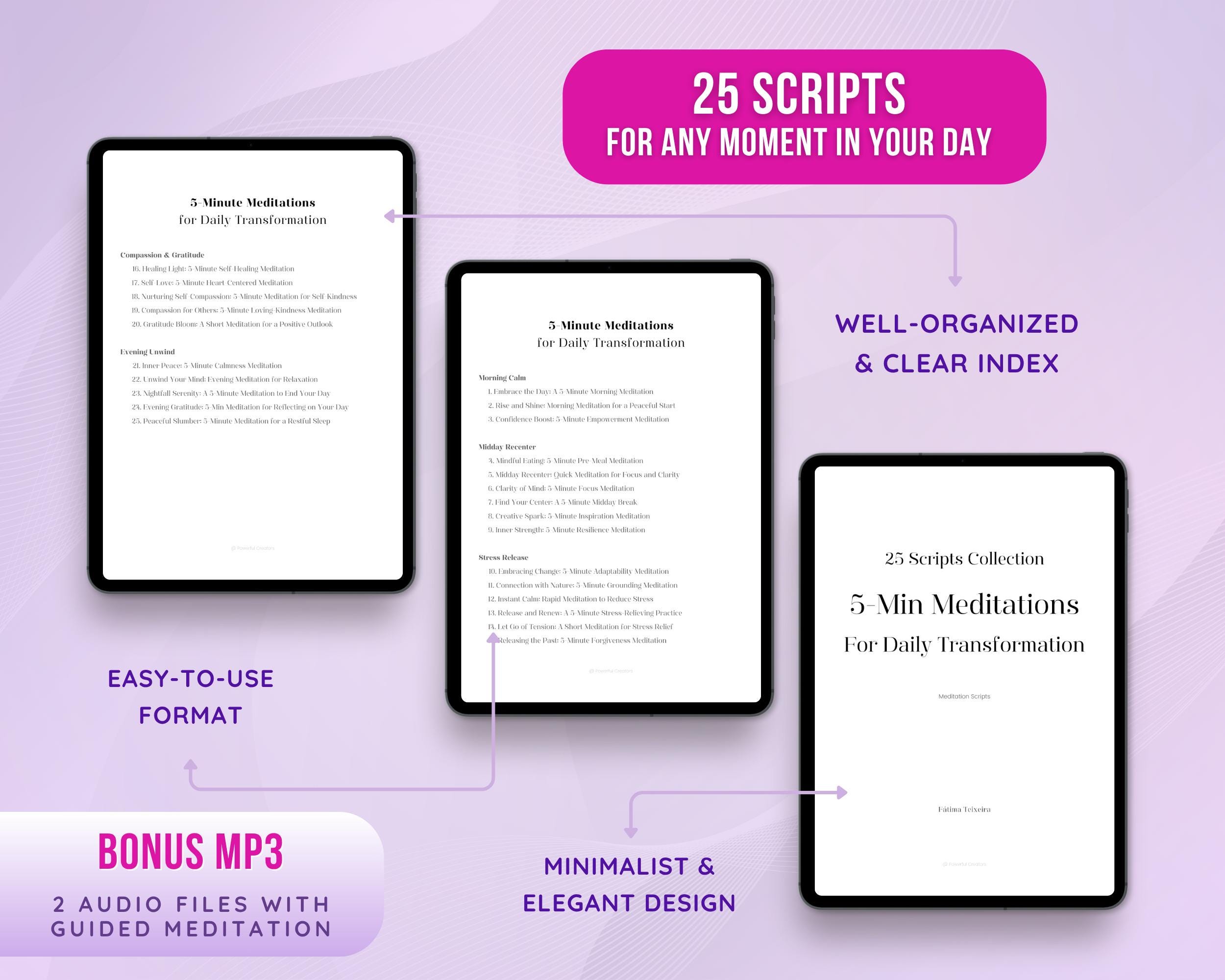 5-minute Meditation Script Bundle: 25 Guided Meditations + Bonus MP3 ...