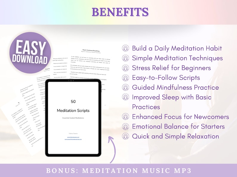 50 Guided Meditation Scripts for Beginners (PDF Download) - Etsy