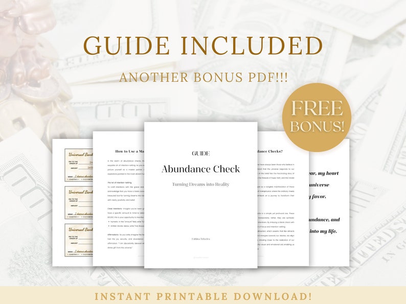 Money Manifestation Cheque Printable, Checks for Vision Board, Wealth ...