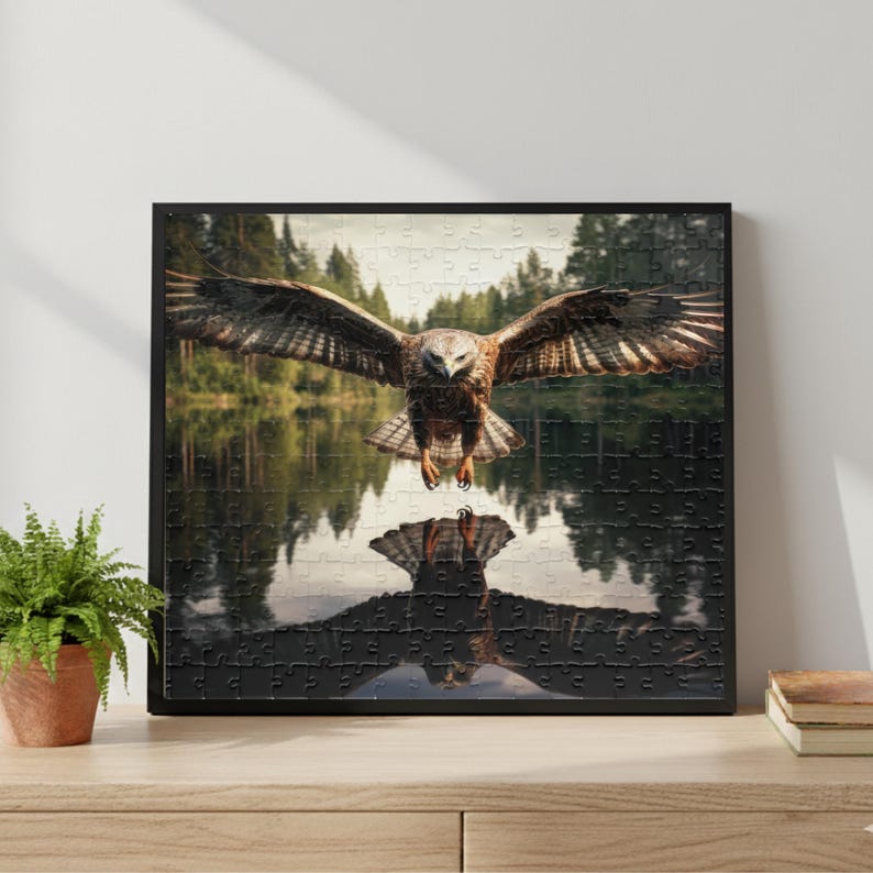 Soaring Red-tailed Hawk Puzzle - Realistic Wildlife Flight Scene ...