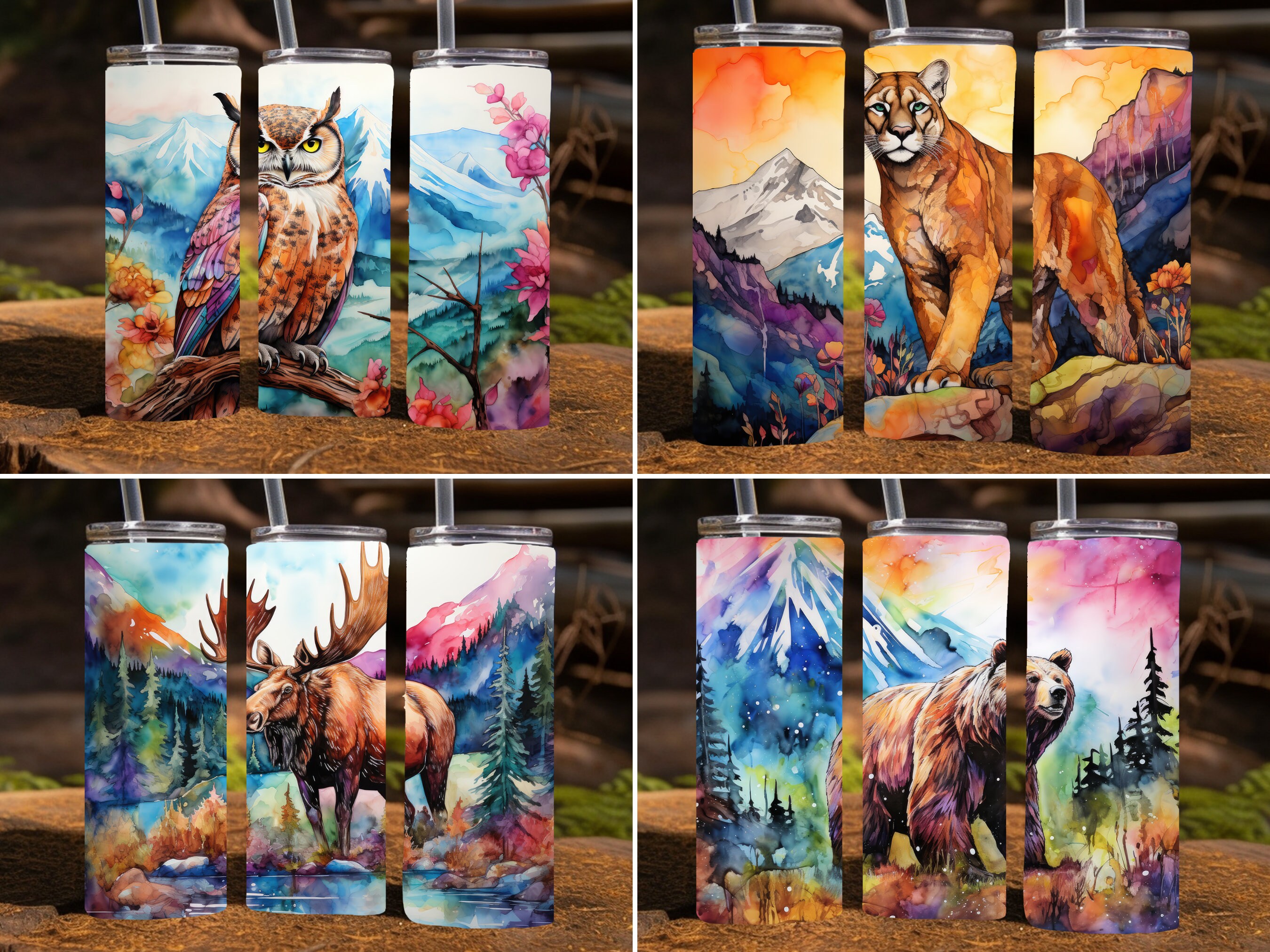 20x Wildlife Tumbler Alcohol Ink Bundle Animal Tumbler - Etsy