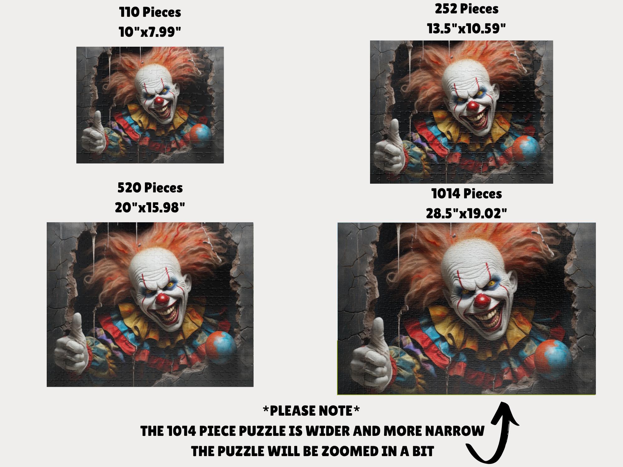 Scary Clown Jigsaw Puzzle - Horror Puzzle - Creepy Circus Clown Art ...