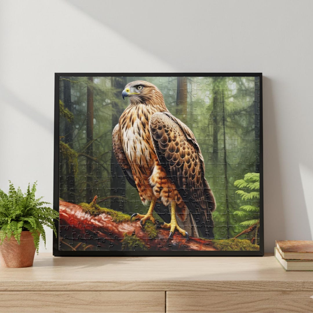 Forest Red -tailed Hawk Puzzle - Realistic Red Tailed Hawk - Wildlife ...