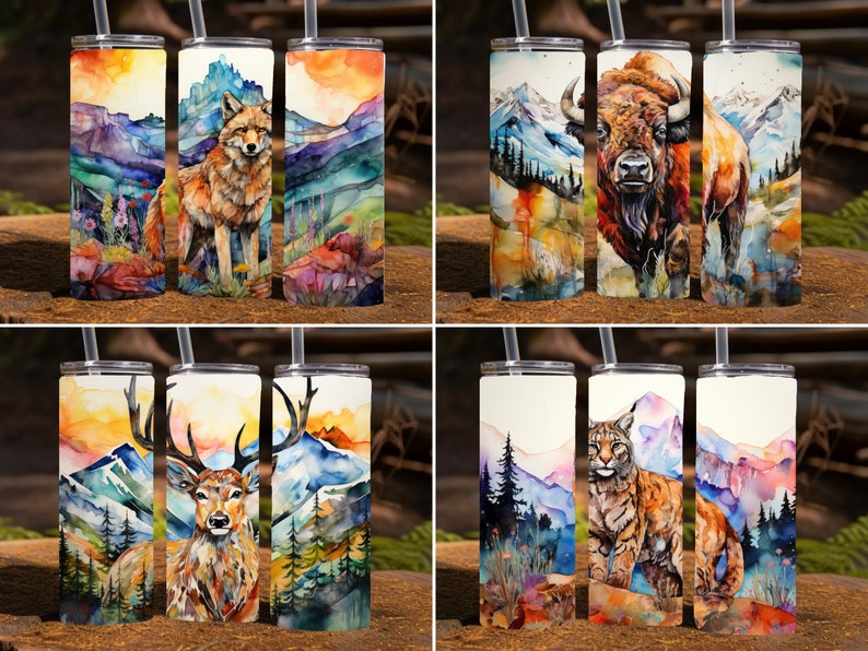 20x Wildlife Tumbler Alcohol Ink Bundle Animal Tumbler - Etsy