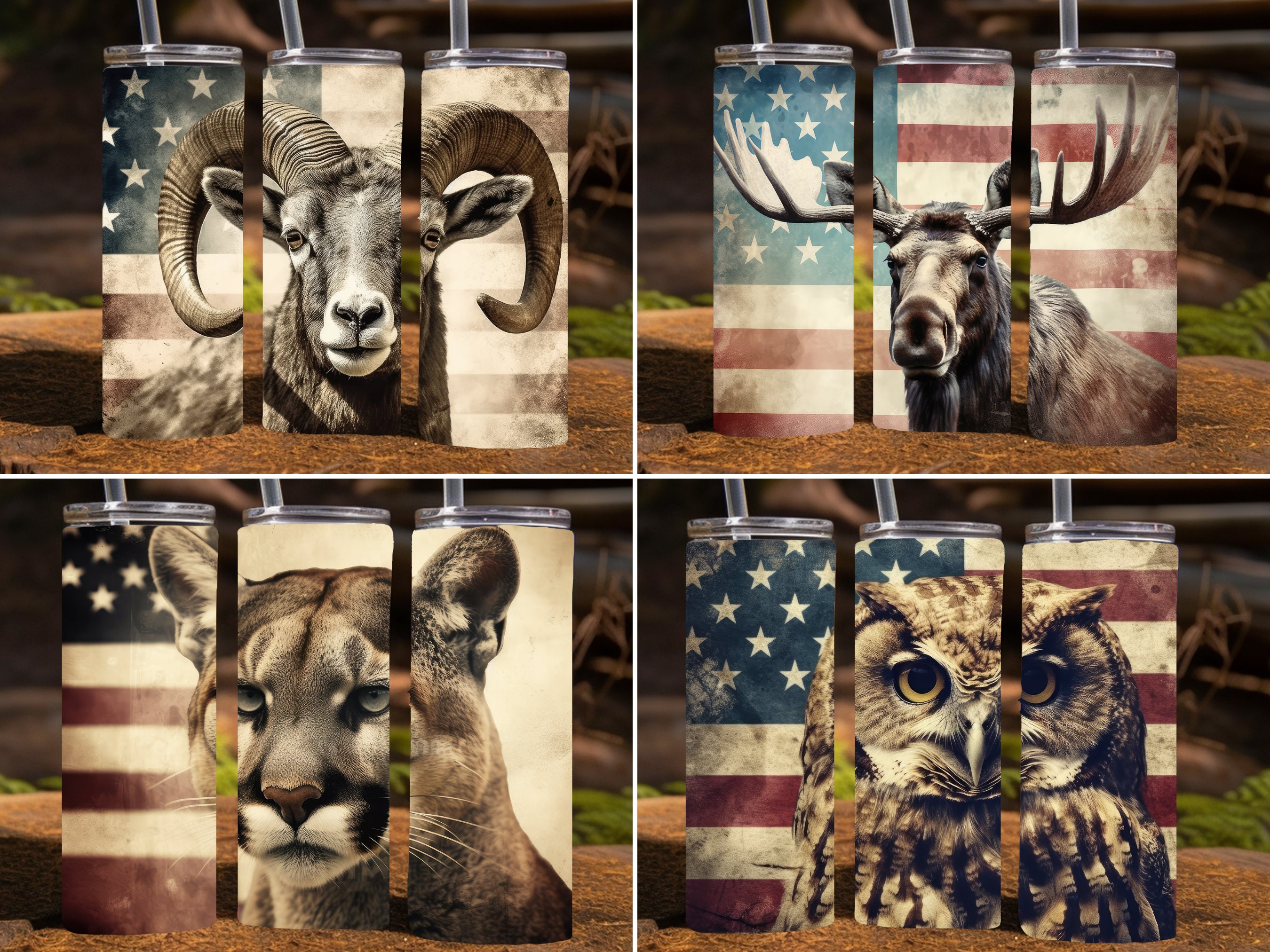 20x Wildlife Bundle With American Flag Theme Grunge Bundle. - Etsy