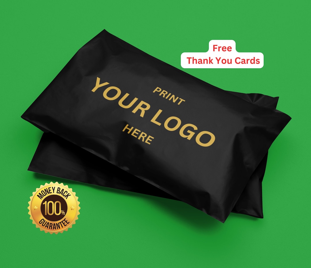 Custom Black Poly Mailer Custom Shipping Bags Polymailer Design Custom ...