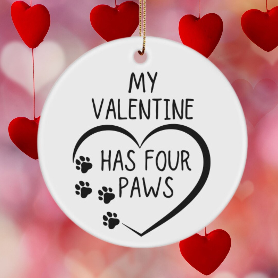 Dog Valentine Ornament, Pet Valentine Wall Hanger, Cat Valentine ...