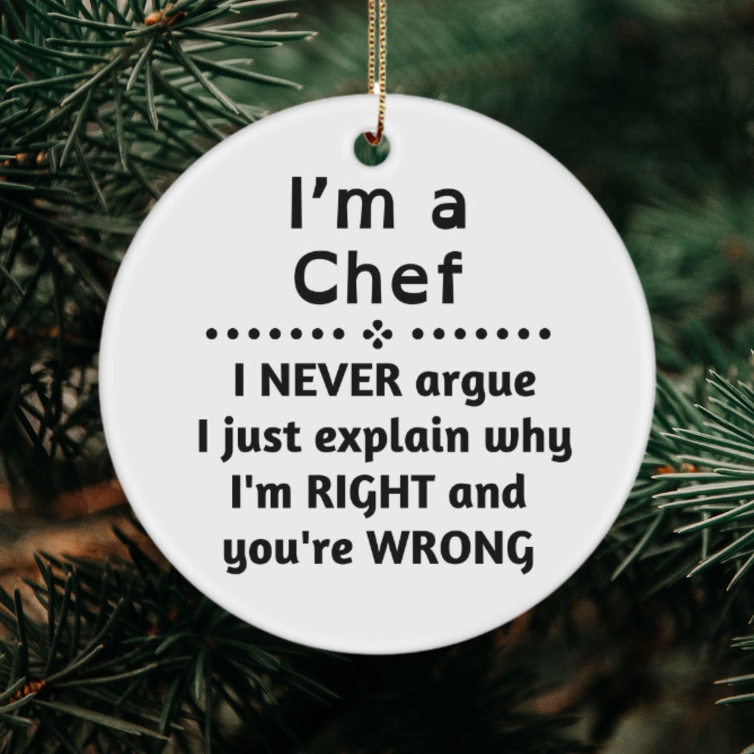 Chef Ornament, Chef Gift Idea, Funny Chef Christmas Keepsake, Chef ...