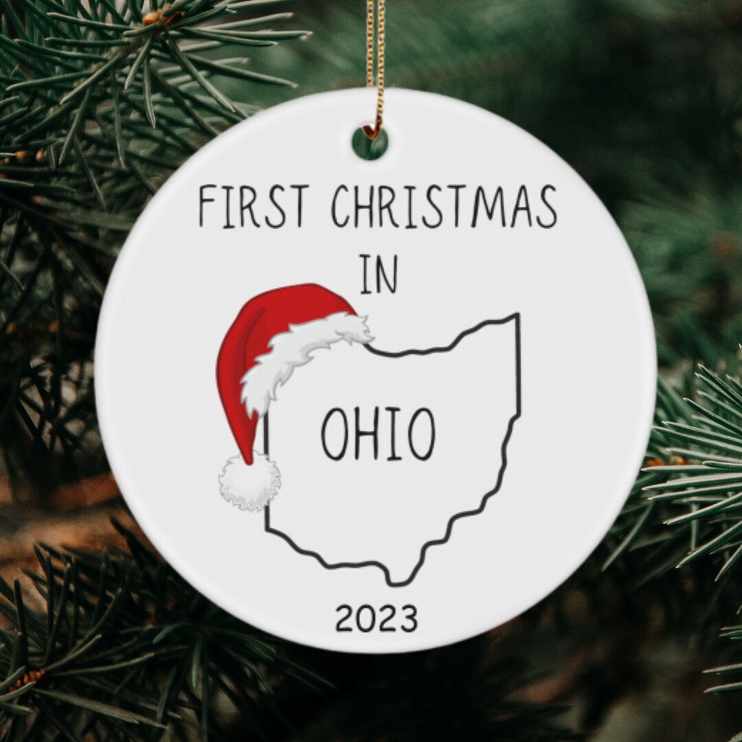 First Christmas in Ohio Custom Ornament, Relocating to Ohio, Moving to ...