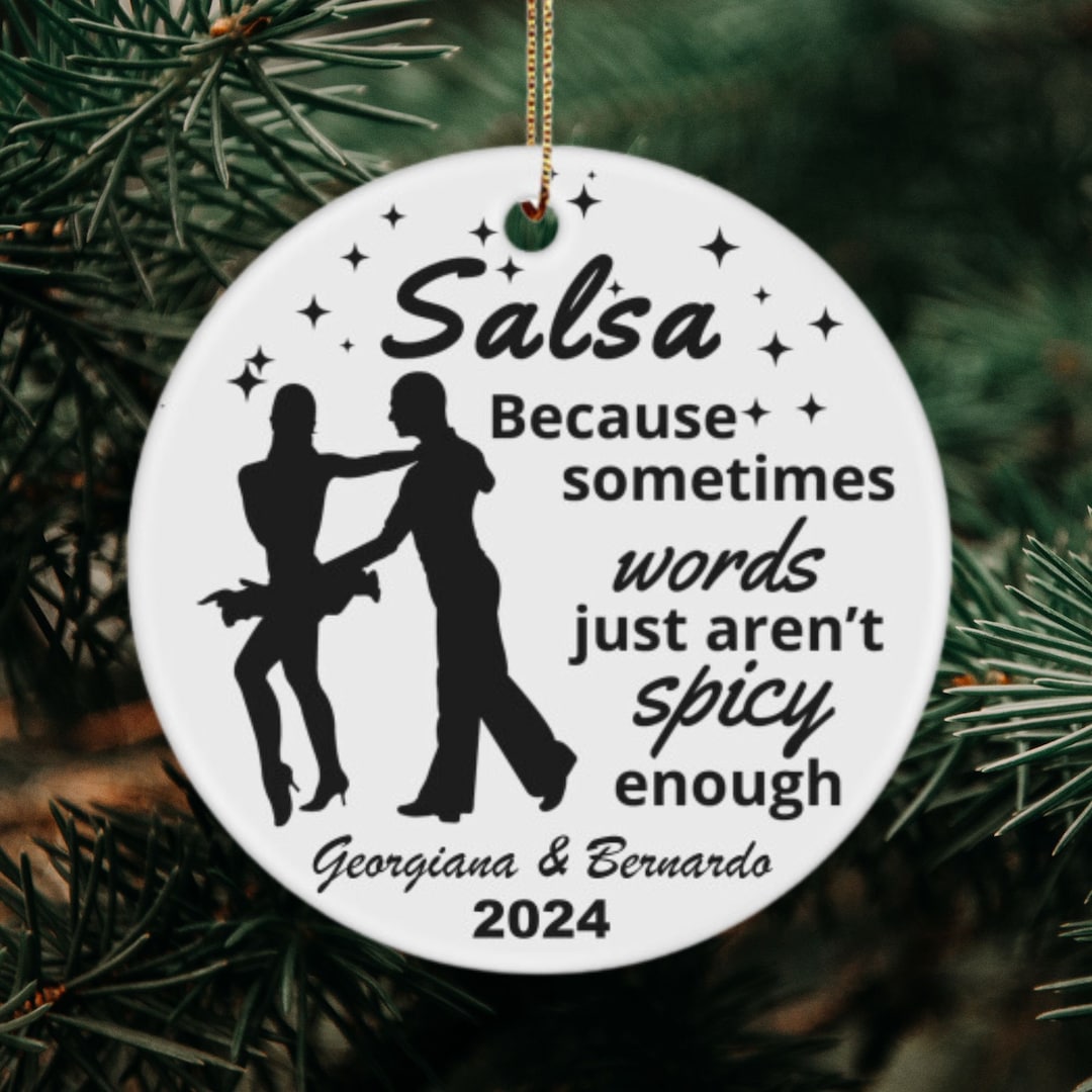 Salsa Ballroom Dance Couple Ornament, Personalized Ballroom Dancers ...