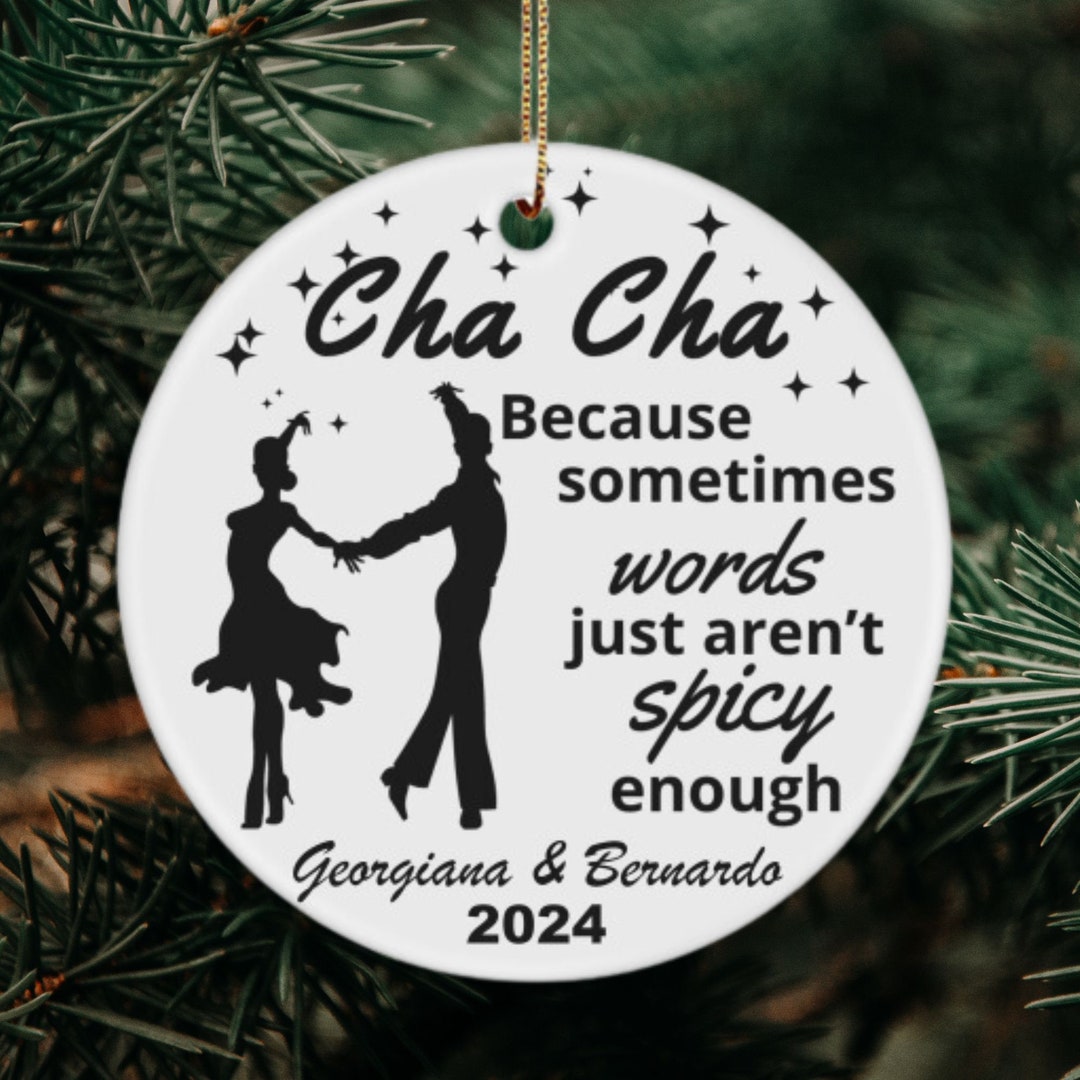 Cha Cha Ballroom Dance Couple Ornament, Personalized Ballroom Dancers ...