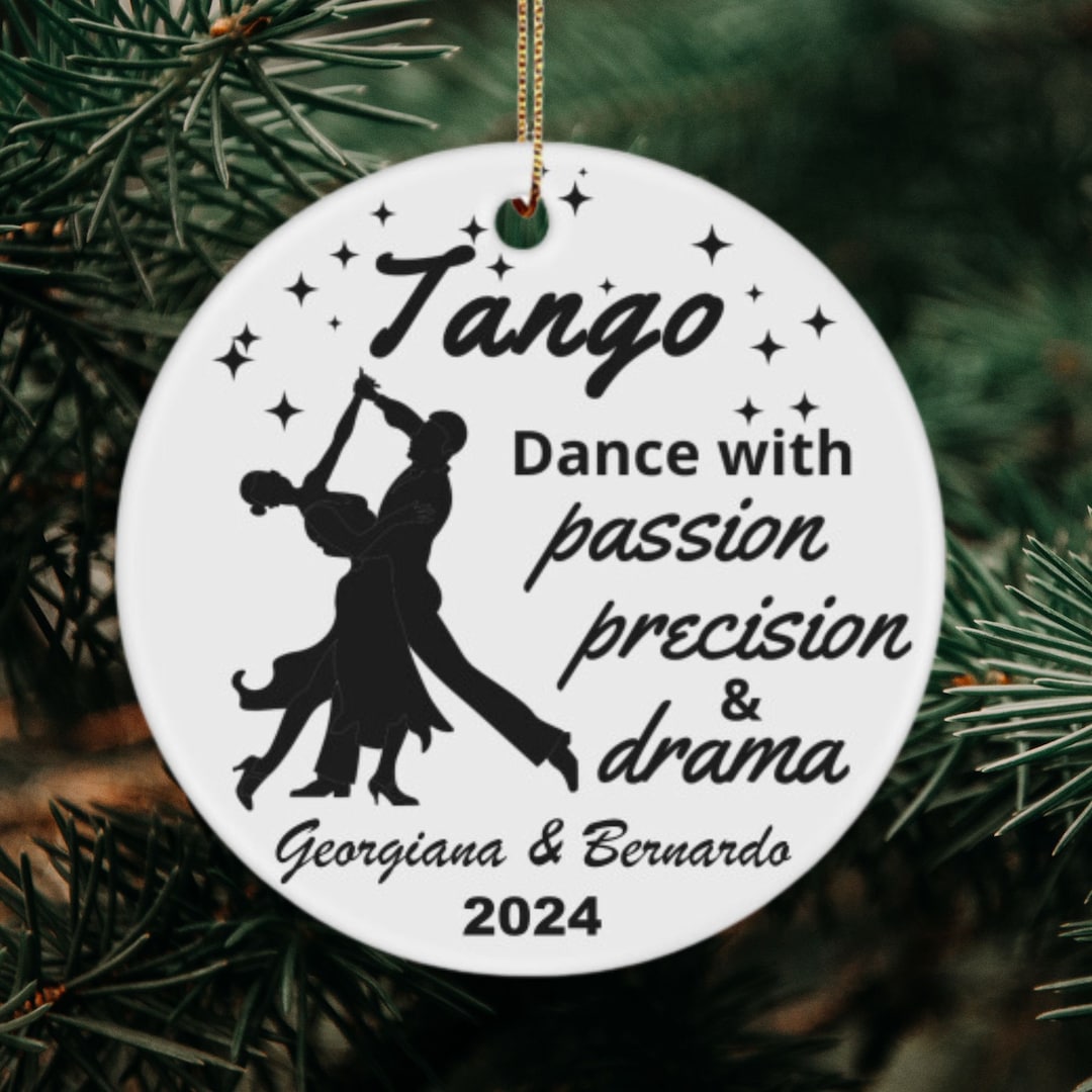 Tango Ballroom Dance Couple Ornament, Personalized Ballroom Dancers ...