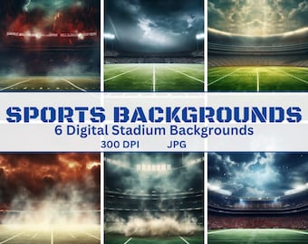 Sports Background, Digital Stadium Backdrops, 6 Digital Photography ...