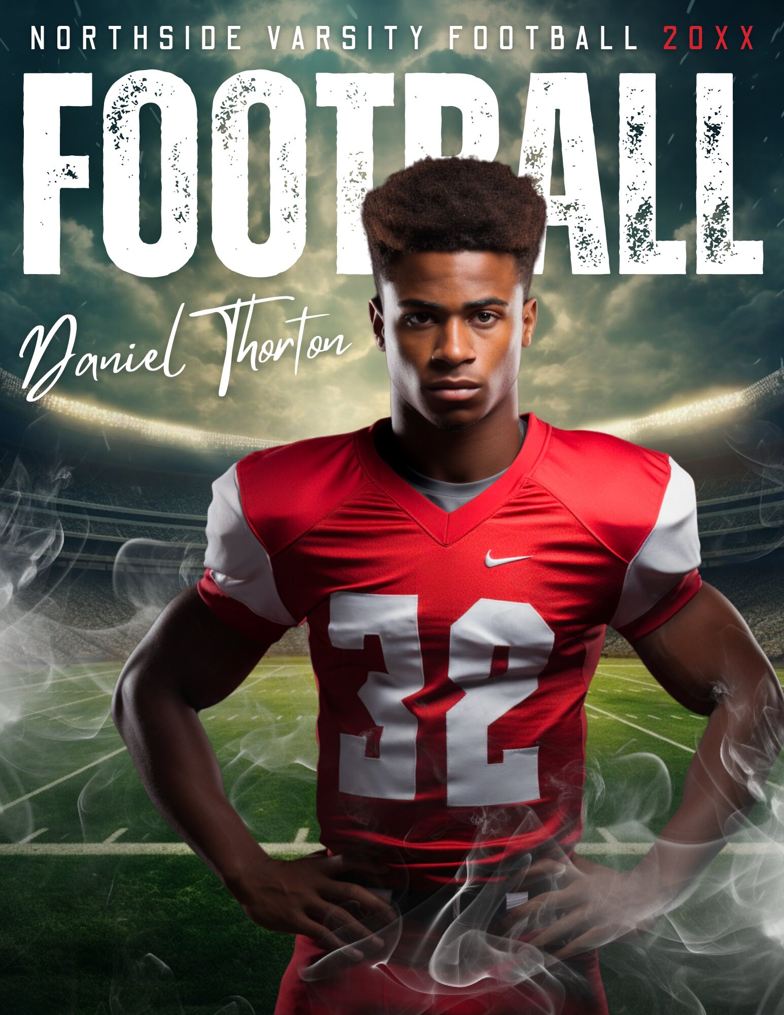 Sports Portrait Flyer Template|football Portrait Template|digital ...