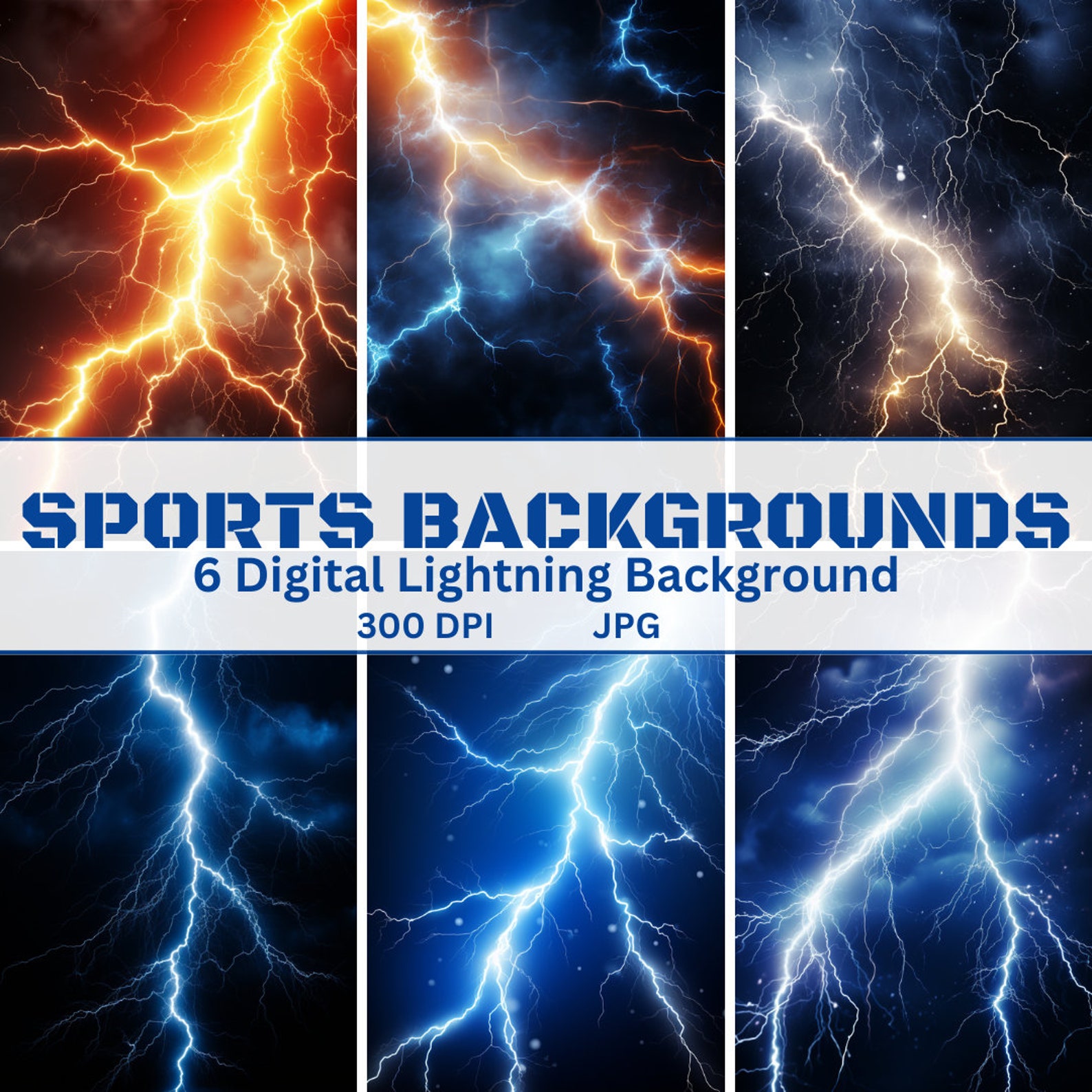 Sports Background, Digital Lightning Backdrops, 6 Digital Photography ...