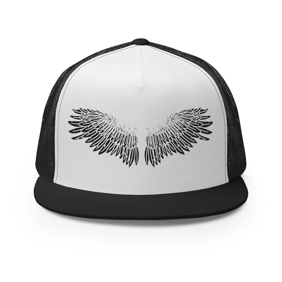 Angel Wings Black White Trucker Hat - Etsy