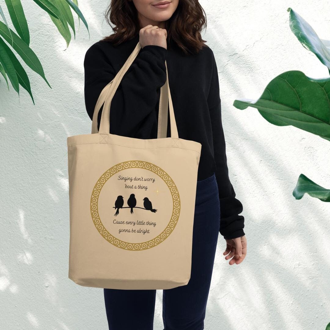 Three Little Birds Bob Marley Tan Eco Tote Bag - Etsy