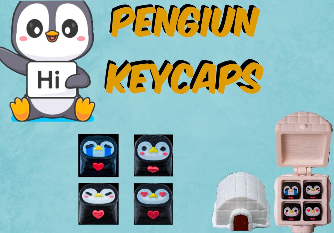 Keycaps Penguin Keycaps W/ Free Case - Etsy