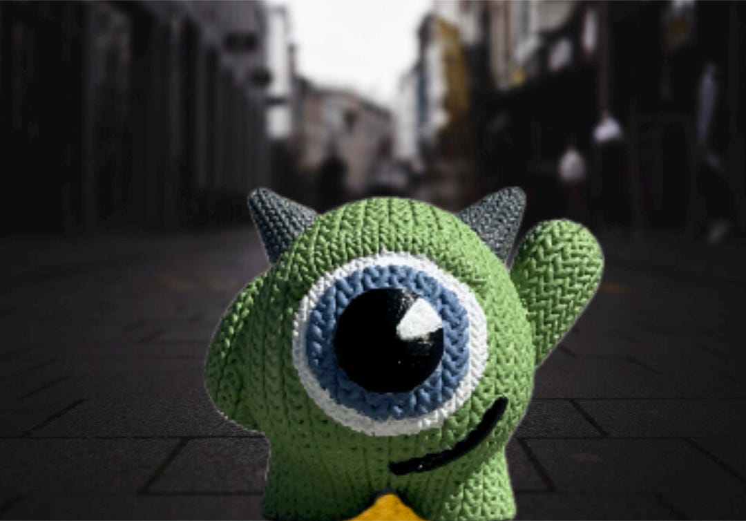 Mike Wazowski Figure Knitted Mike Wazowski Statue Cartoon Tv Show Movie ...