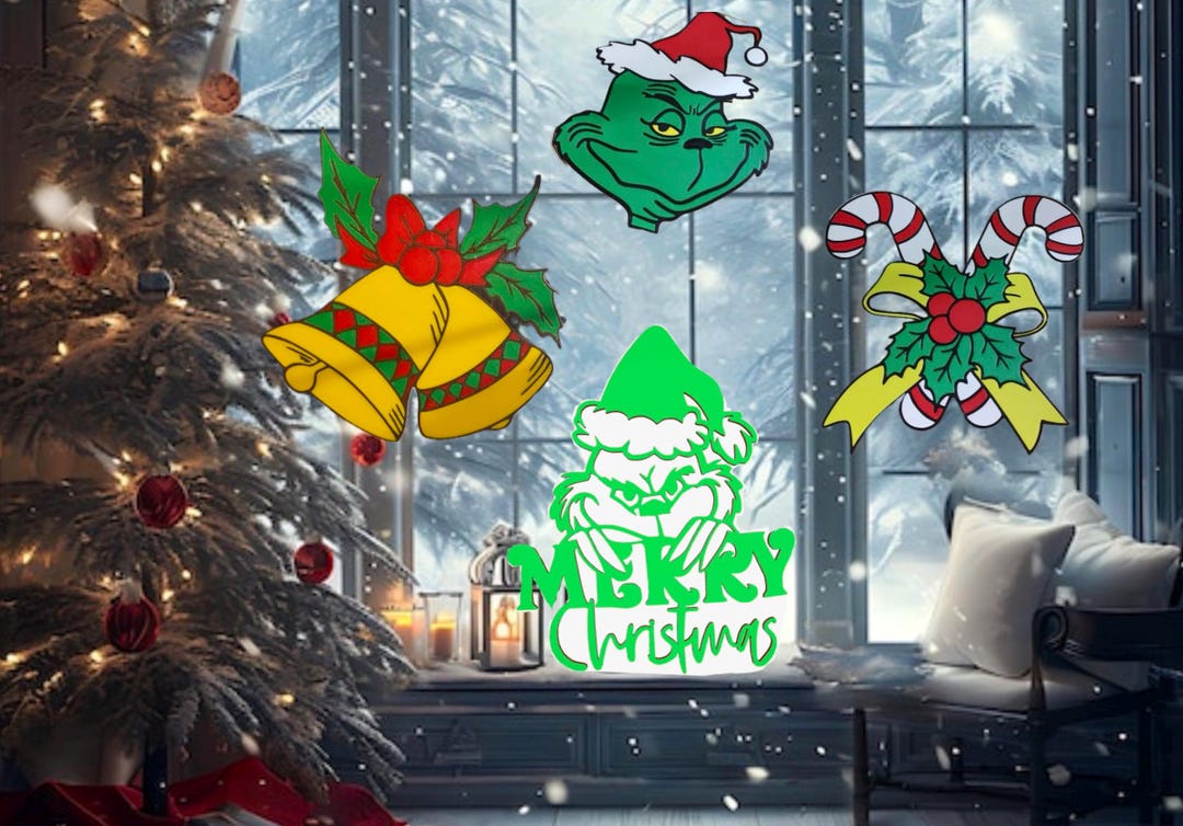 The Grinch Wall Hanger / Window Hanger Christmas Decor - Etsy