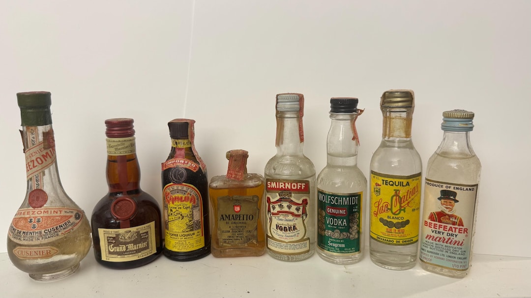 Vintage Miniature Liquor Bottle Lot (8) - Mid-century Collectibles ...