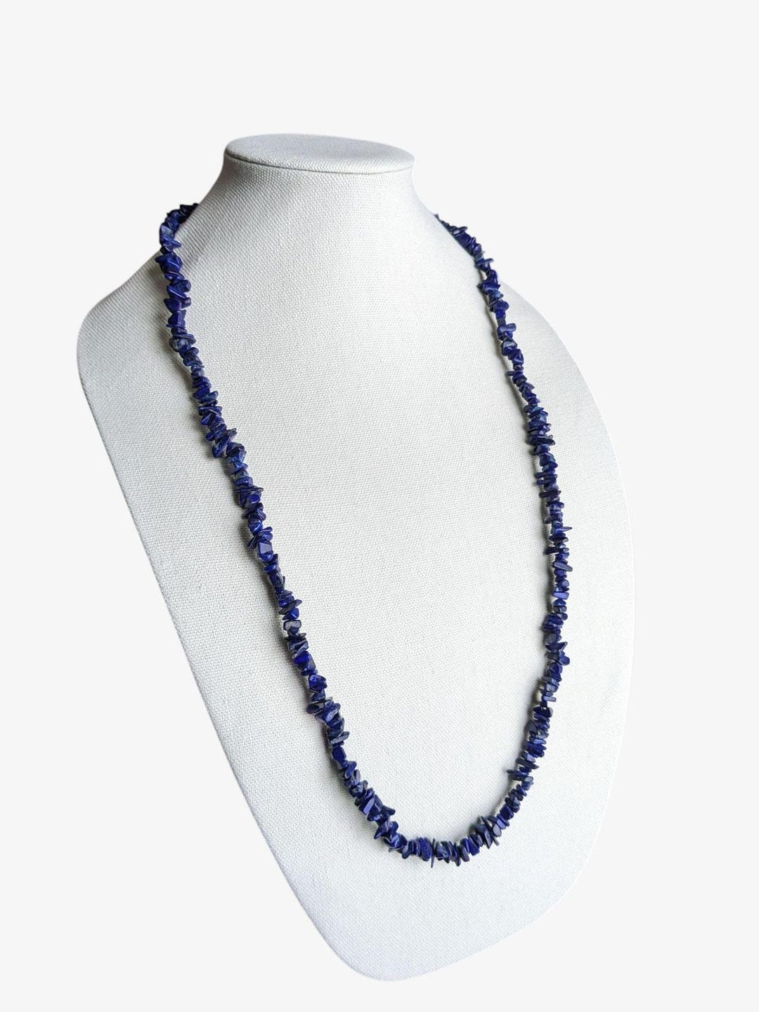 1980s Vintage Lapis Lazuli Chip Necklace - Etsy