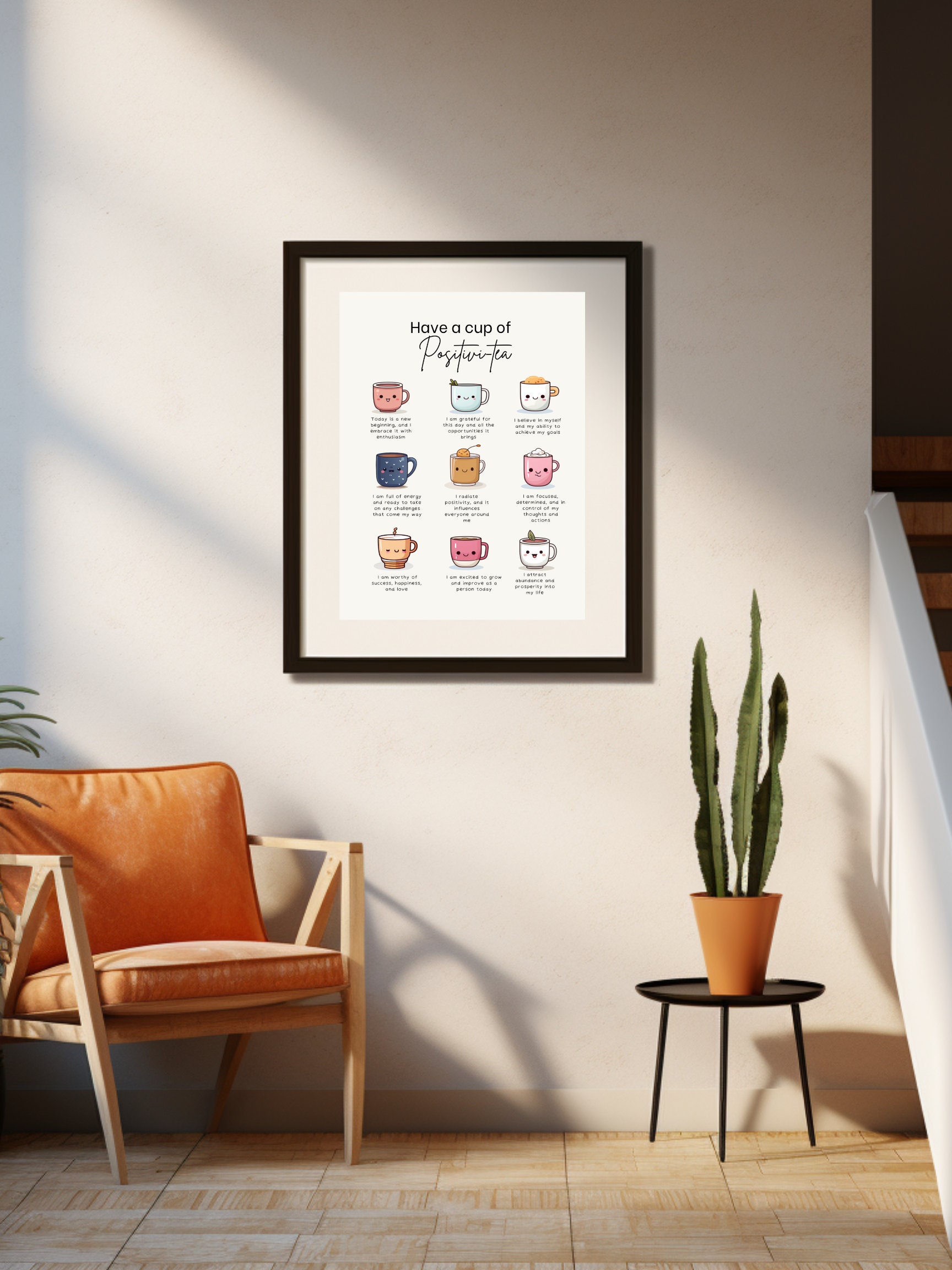 Have A Cup of Positivi-tea Printable Poster|mental Health|kawaii Tea ...