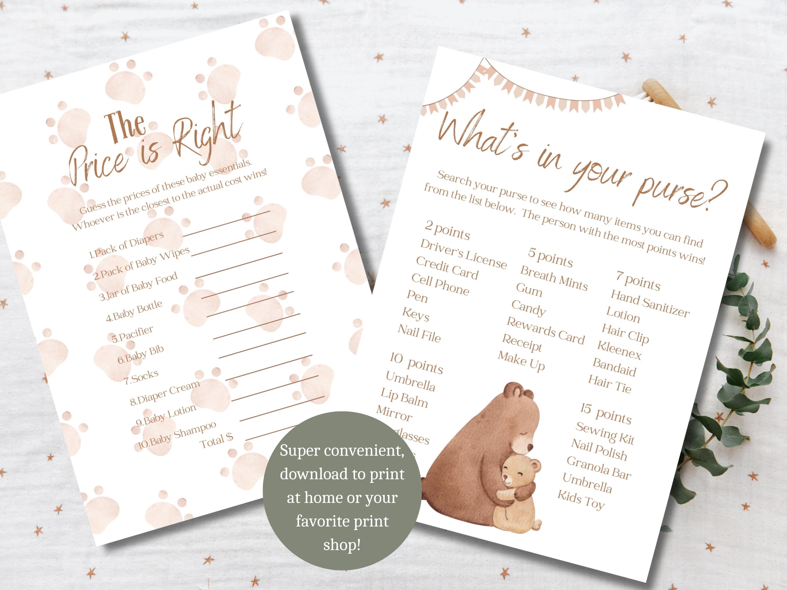 Teddy Bear Baby Shower Game Printable Bundle; 10 Baby Shower ...