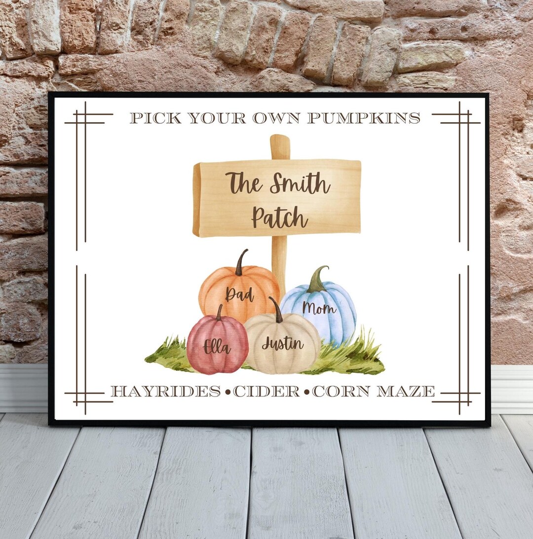 Personalized Family Pumpkin Patch Sign Family Pumpkin Patch Custom ...