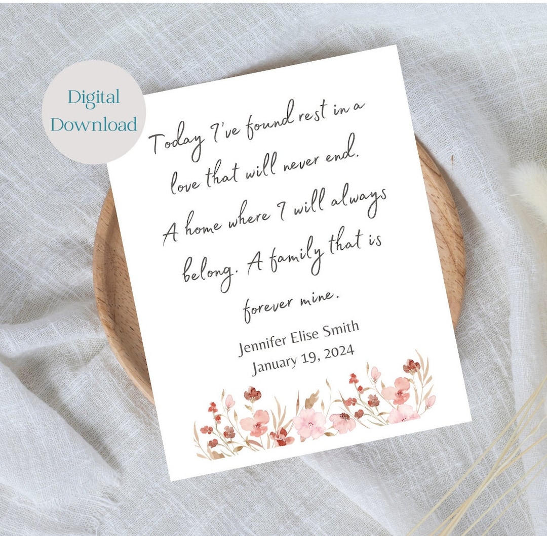 Adoption Quote Printable Adoption Day Gift Gotcha Day Gift for Family ...