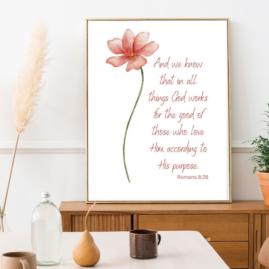 Romans 8 Christian Wall Art Bible Verse Print Scripture Print Christian ...