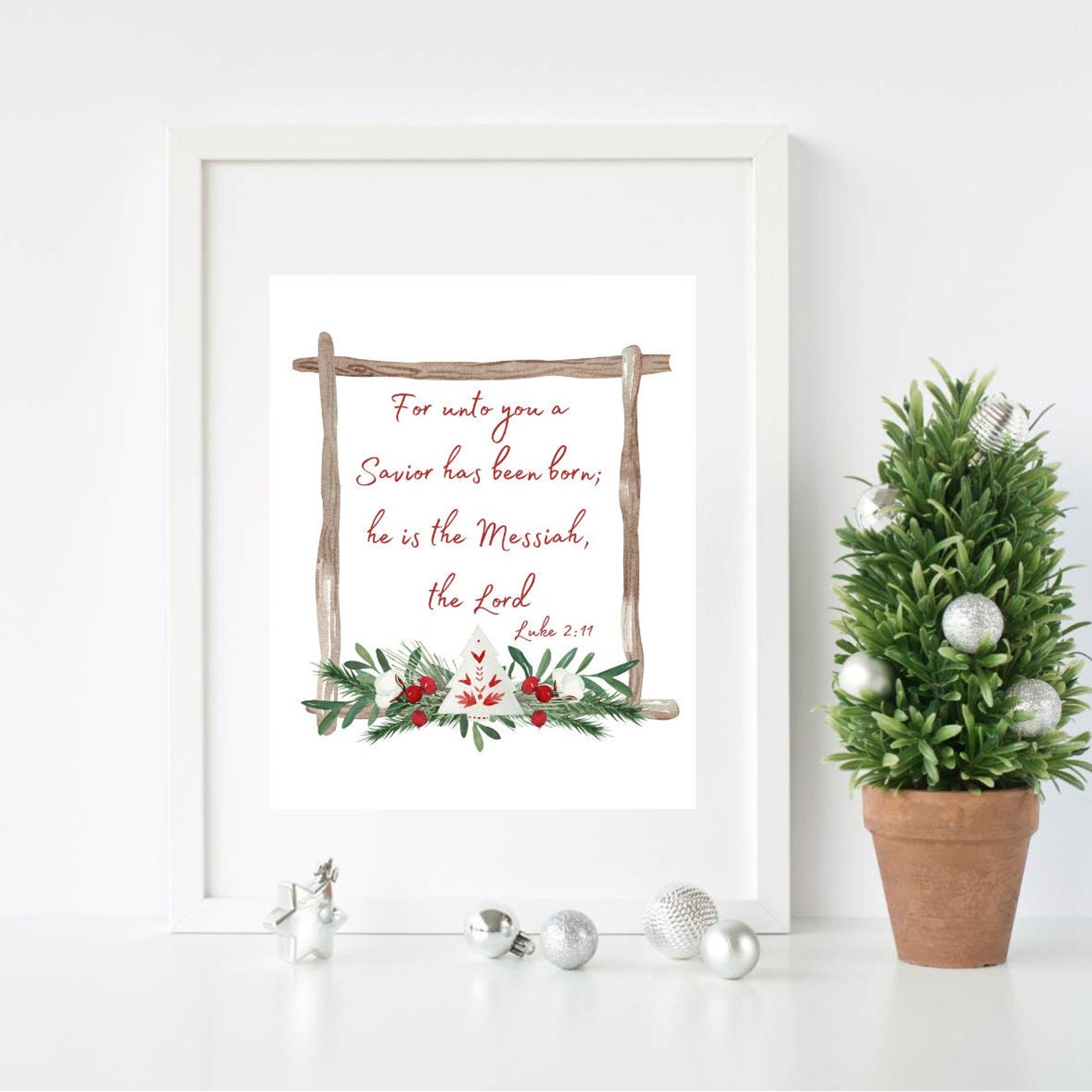 Christmas Bible Verse Wall Art Print Christmas Scripture Print ...