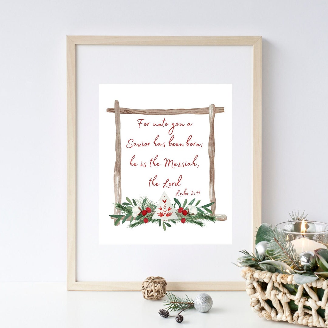 Christmas Bible Verse Wall Art Printable; Christmas Scripture Printable ...