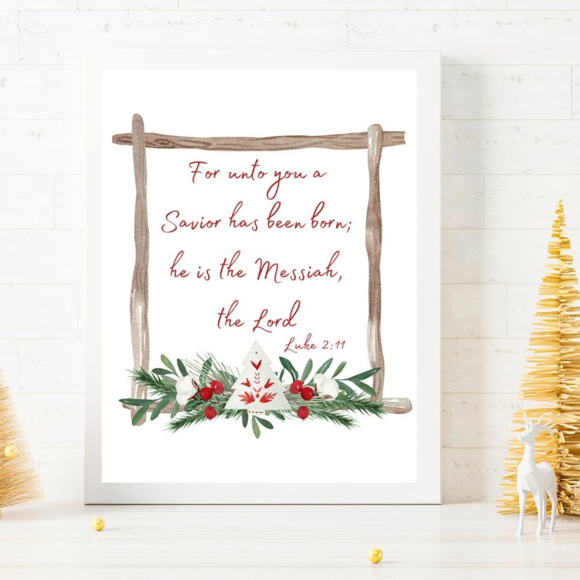 Christmas Bible Verse Wall Art Print Christmas Scripture Print ...