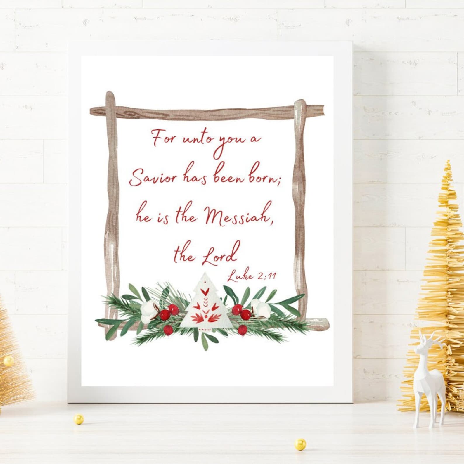Christmas Bible Verse Wall Art Print Christmas Scripture Print ...